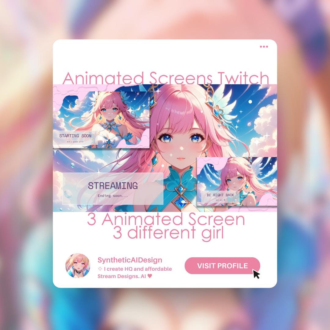 Animated Screen Twitch | Twitch Overlays | Screen Overlay | Fairy Girl ...