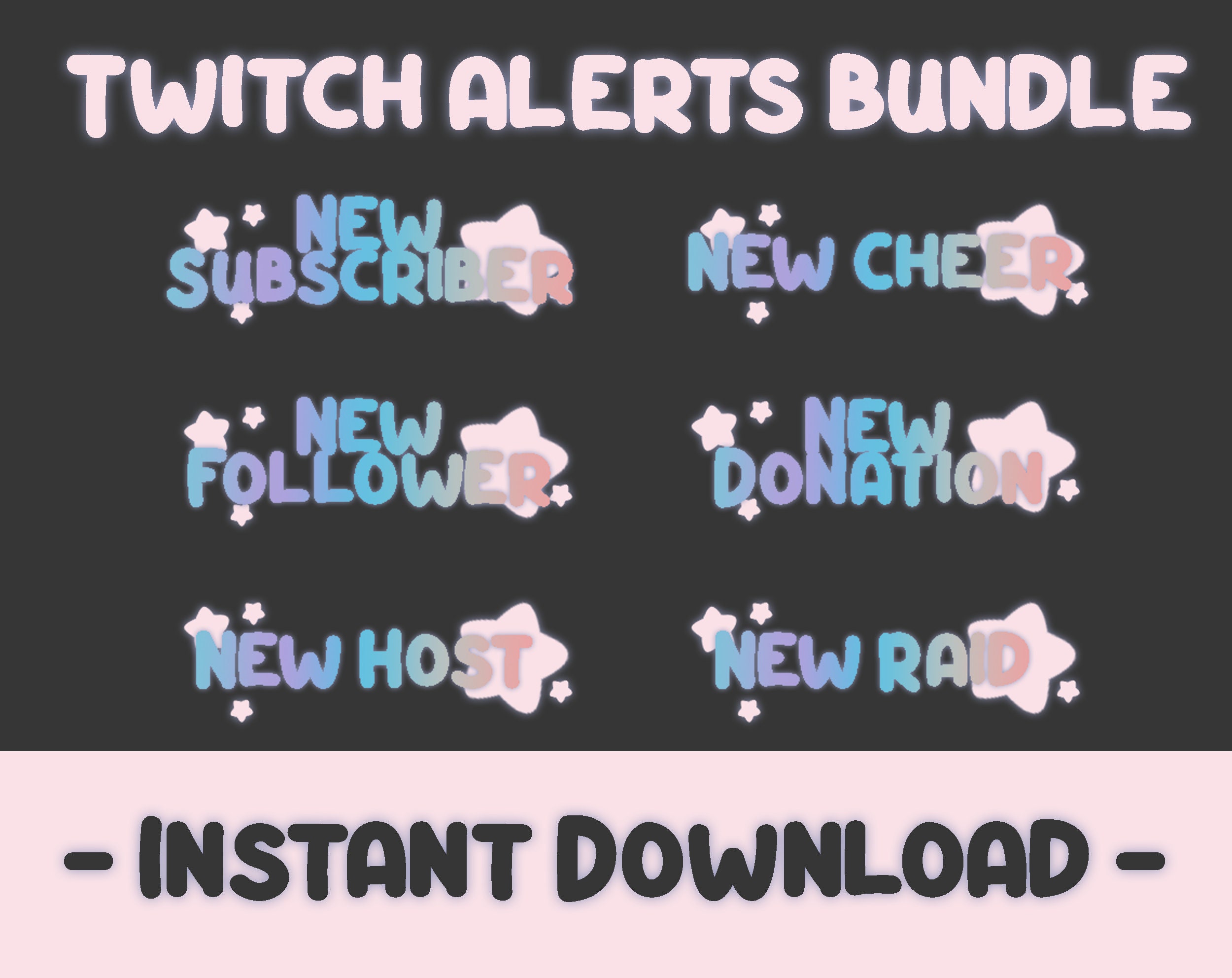 Rainbow Pastel Alerts Pink Rainbow Pastel Streamer Aesthetic Dreamy ...