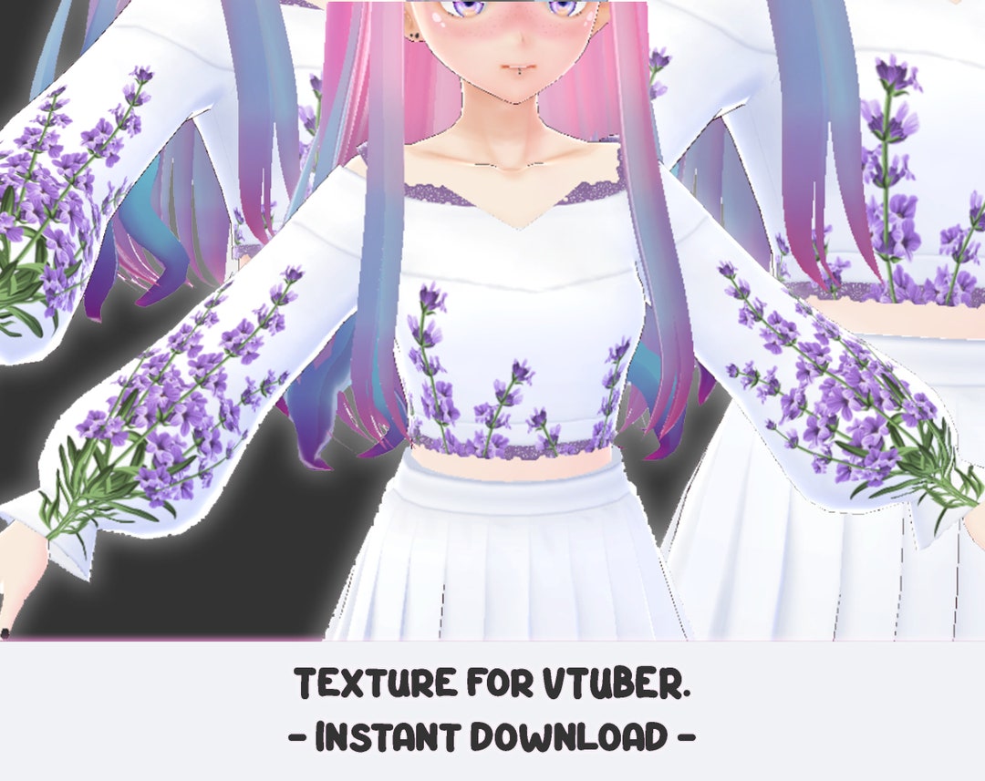 Texture Sweatshirt Vroid Vtuber Lavander Streamer Cute - Etsy