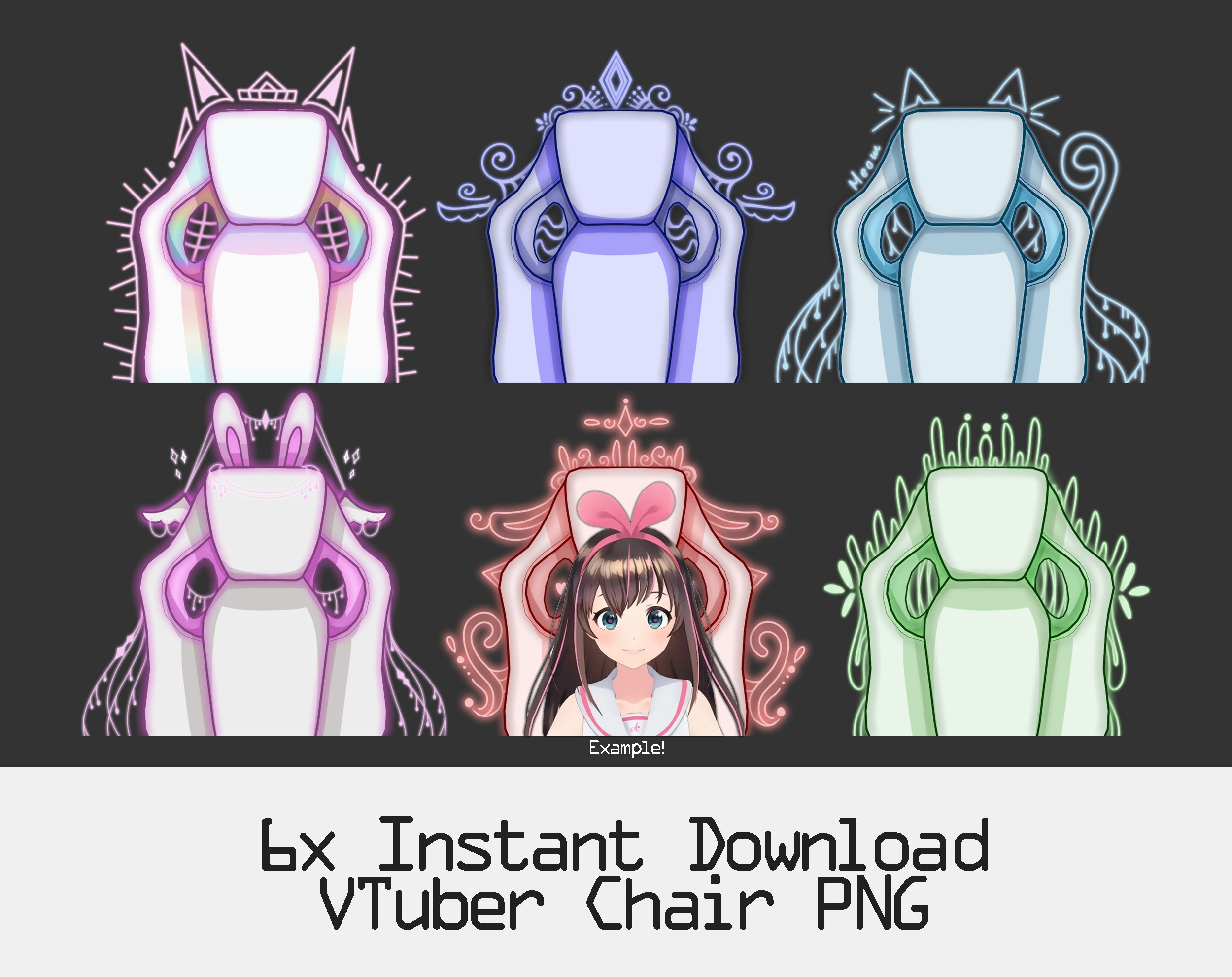 6x Vtuber Chair Layout Pastel Streamer Cute Dreamy Overlay Vtuber ...