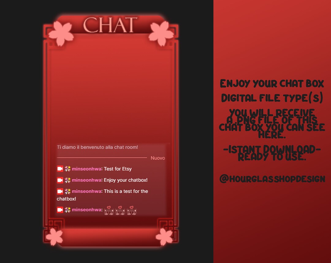 1x Chinese Inspired Chatbox Overlay for Streaming Chatbox for Twitch ...