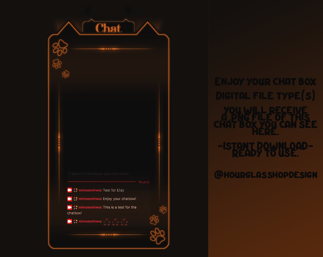 1x Black Cat Halloween Chatbox Overlay for Streaming Chatbox for Twitch ...