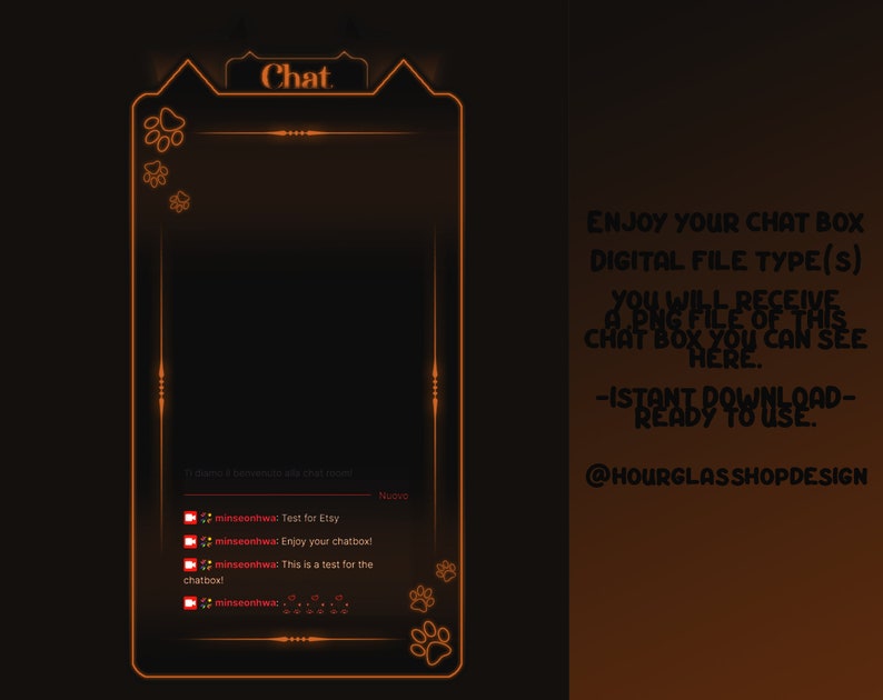 1x Black Cat Halloween Chatbox Overlay zum Streamen Chatbox für Twitch ...