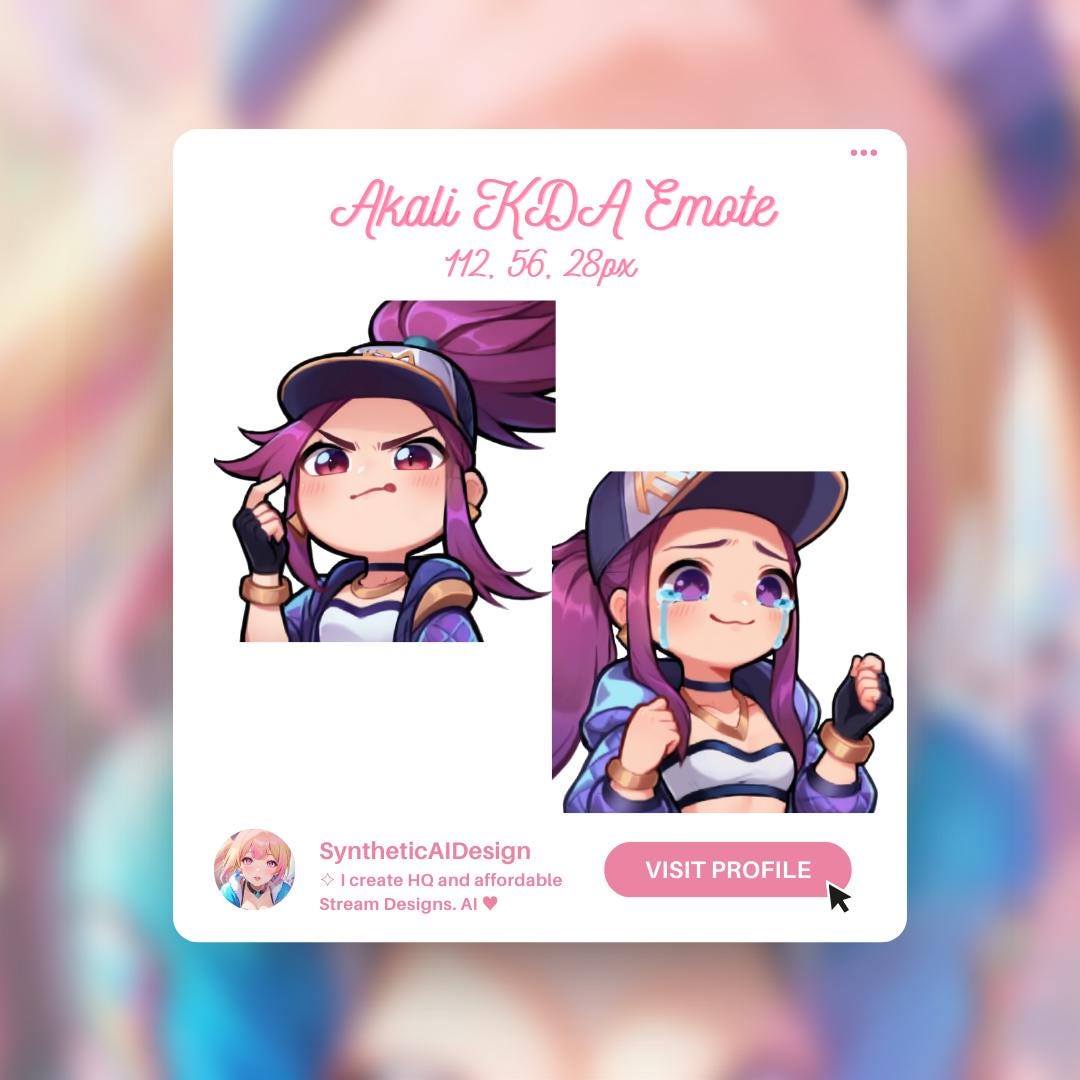 Akali KDA Emote | Twitch Emotes | Discord Emotes | League of Legends ...