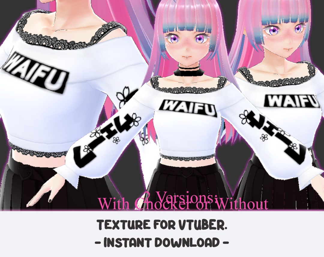 2x Texture Sweatshirt Vroid Vtuber Pastel Streamer Cute Dreamy Vtuber ...