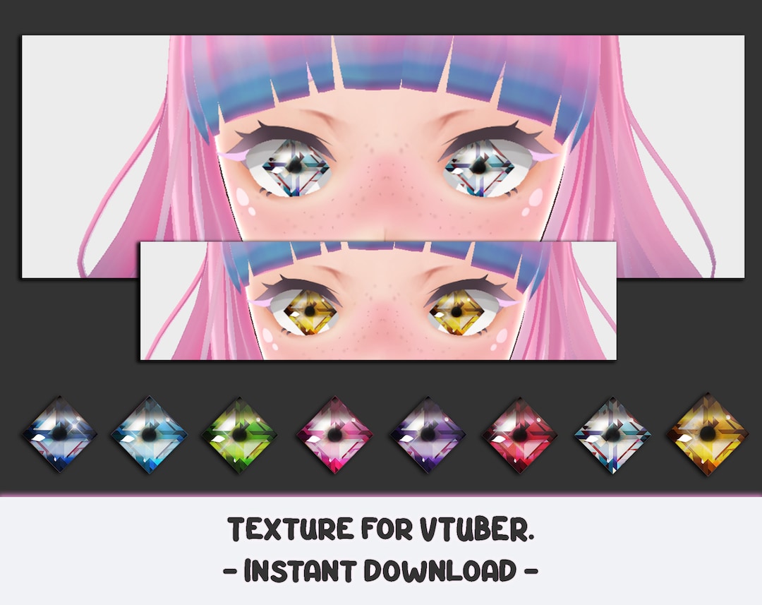 8x Eyes Gems Texture Vroid Vtuber Pastel Streamer Cute Dreamy Vtuber Vroid Model Cute Layout ...