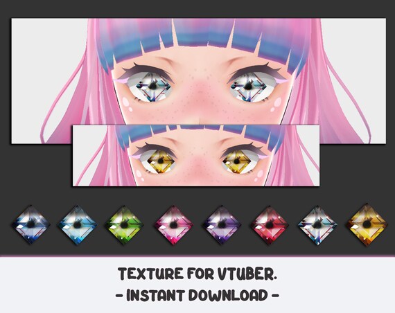 8x Eyes Gems Texture Vroid Vtuber Pastel Streamer Cute - Etsy