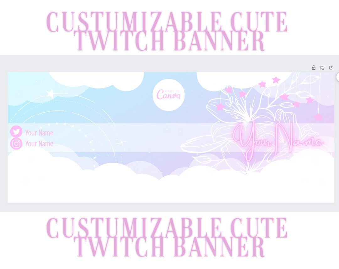 1x Twitch Banner Twitch Profile Banners Twitch Stream Banners Kawaii ...