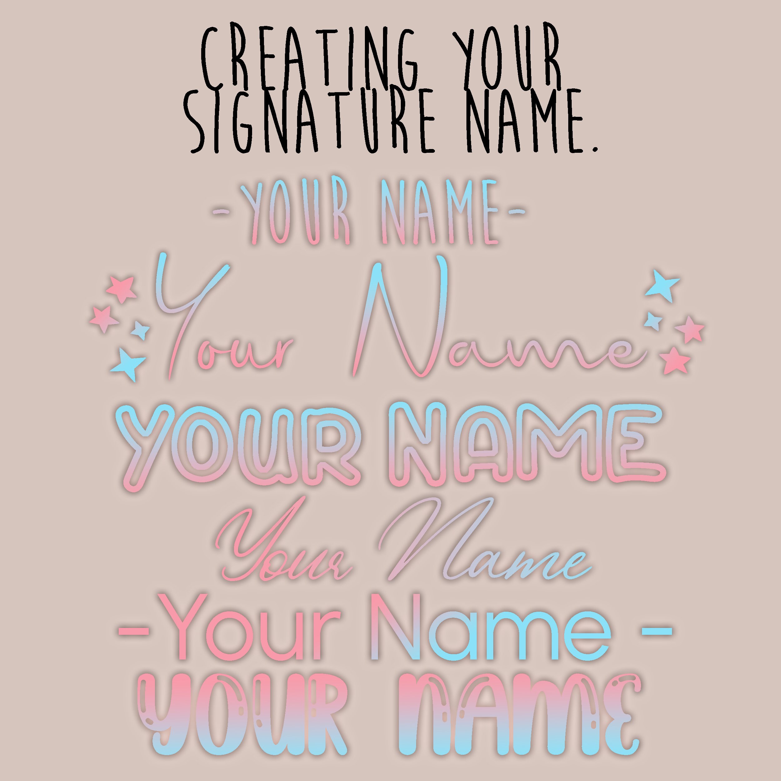 Vtuber Streamer Signature Cute Pastel Custom Font Custom - Etsy