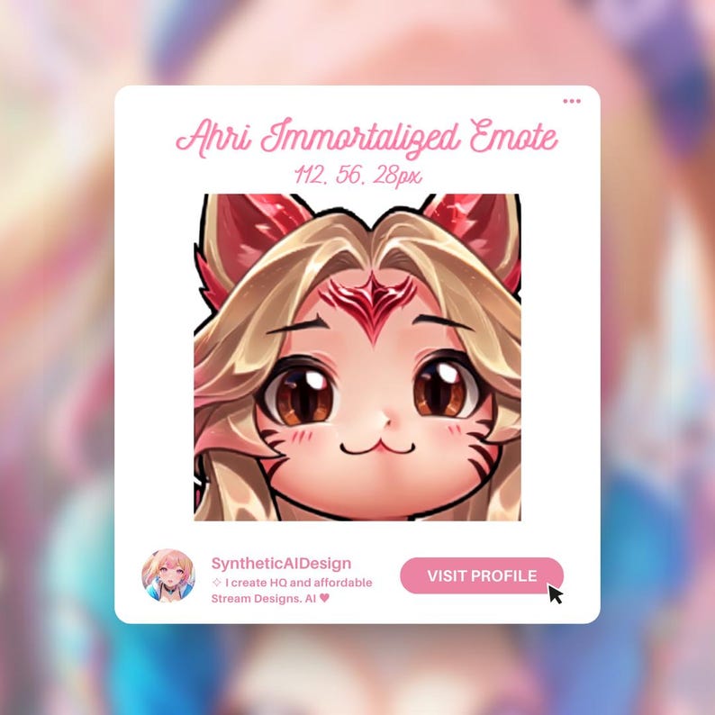 Ahri Immortalized Legend Emote | Twitch Emotes | Discord Emotes ...