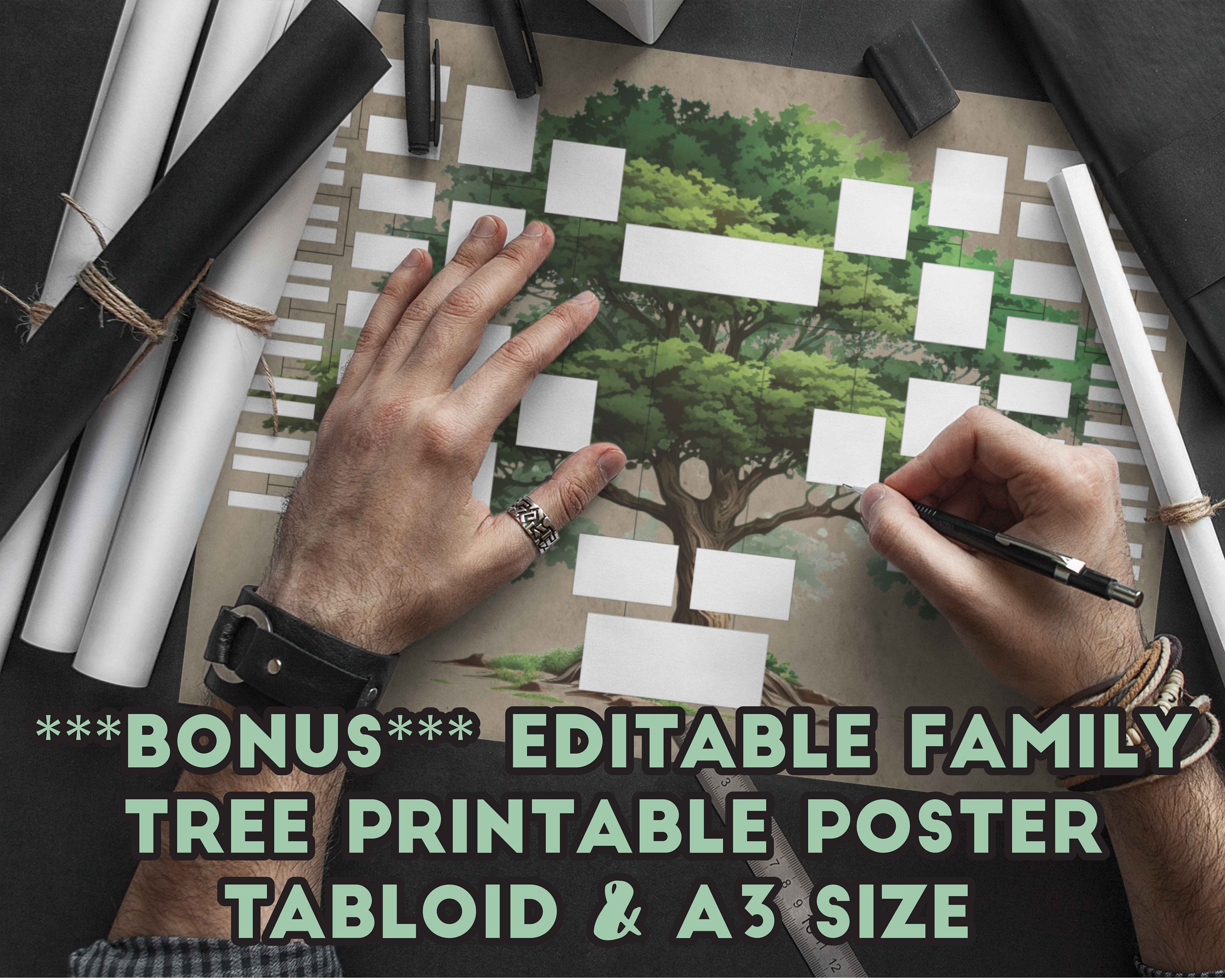 Genealogy Planner: A5 Ancestry Chart, Family Tree (printable PDF) - Etsy