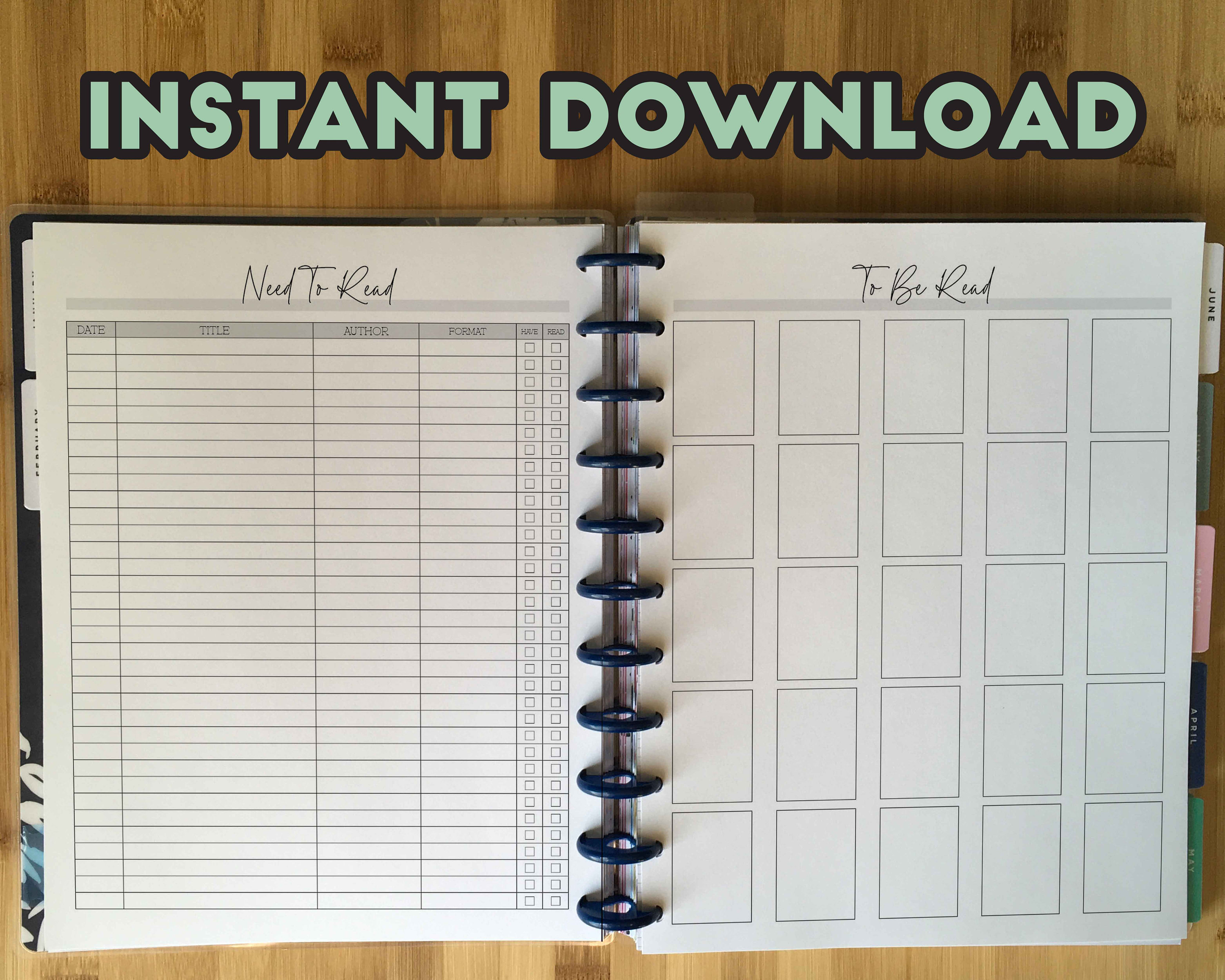 TBR Tracker Booktok Journal Insert Printable to Be Read List 2023 ...