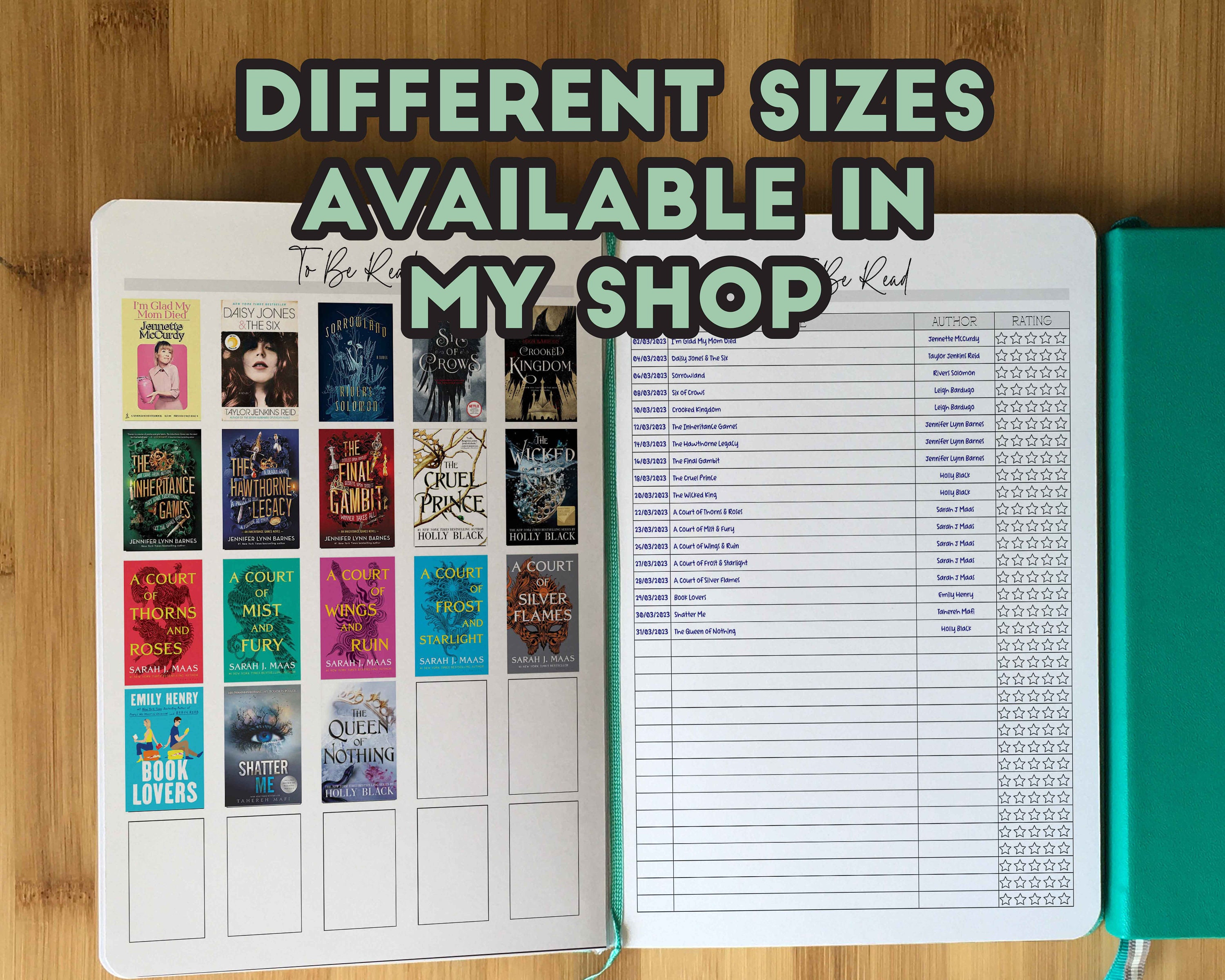 TBR Tracker Booktok Journal Insert Printable to Be Read List 2023 ...