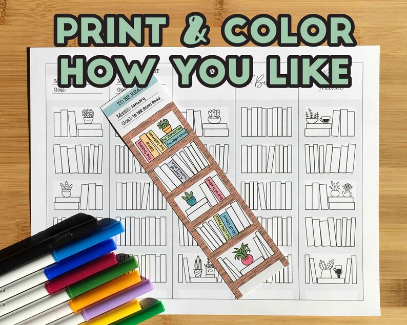 A4 Reading Tracker Bookmarks: Vintage Library Card, Bookshelf Designs ...