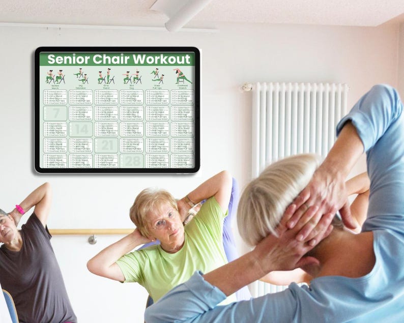 Senior Chair Yoga Workout Poster Bundle: 30-day Exercises (PDF) - Etsy