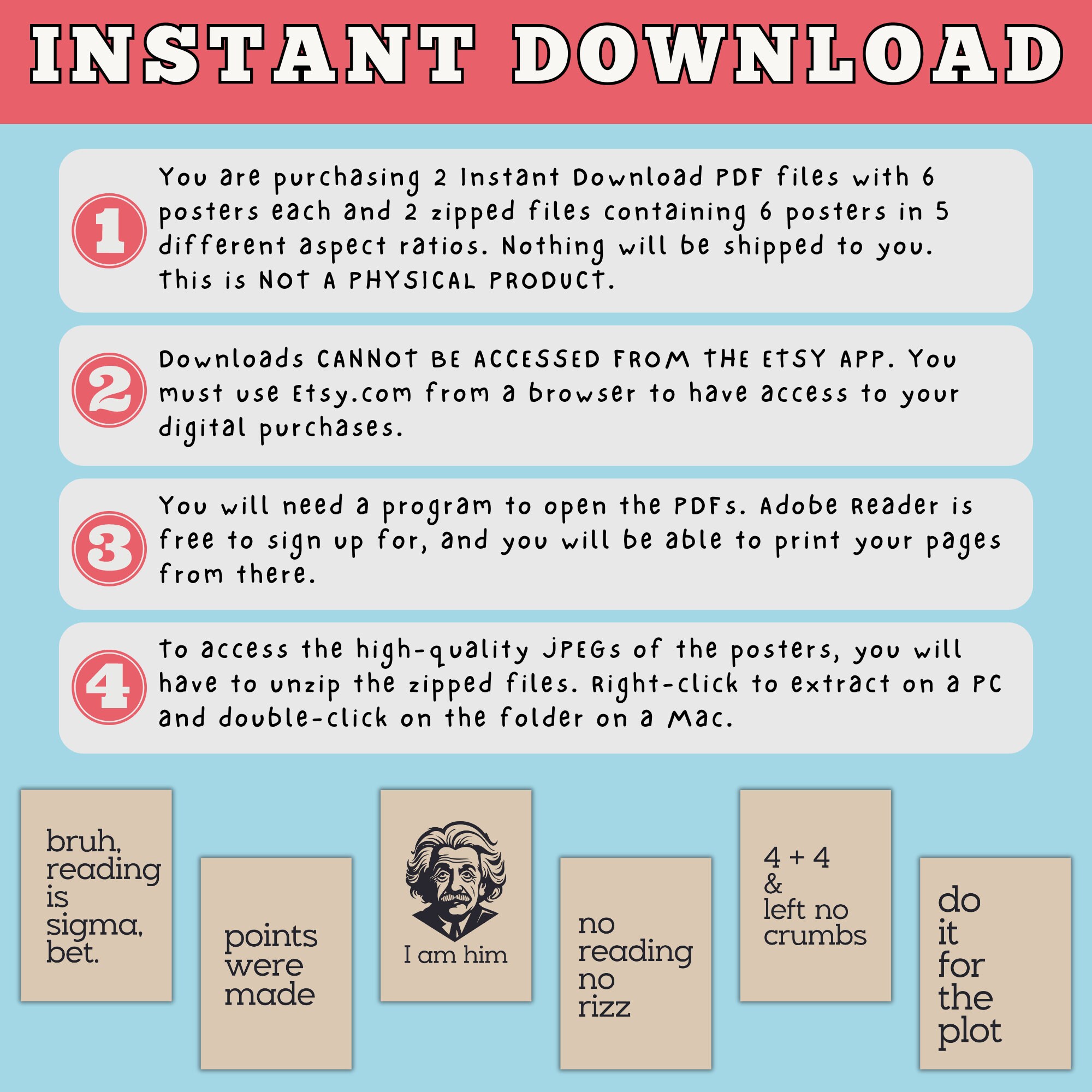 6 Pack Middle School Reading Poster Bundle Bulletin Board Reading ...