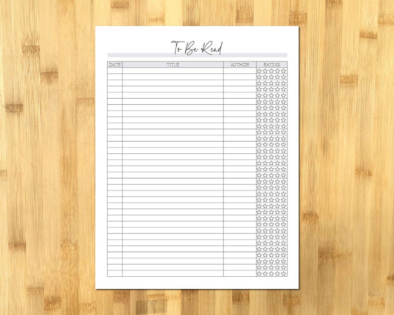 TBR Tracker Printable Bundle: Booktok Reading List, A4 (PDF) - Etsy