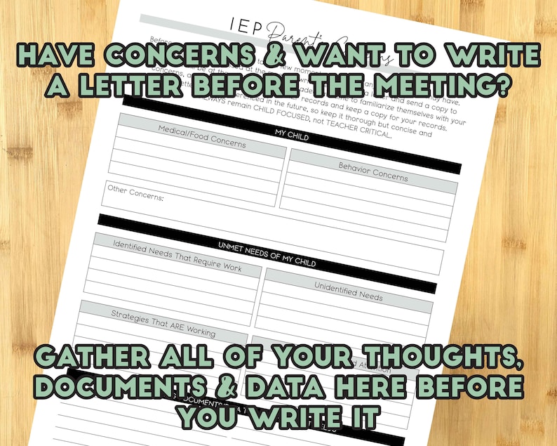 IEP Meeting Binder Printable: Parent & Student Planner (US Letter) (PDF ...