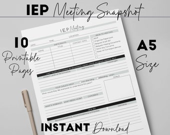 IEP Snapshot fillable - Etsy