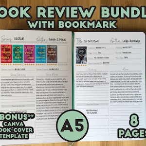 Book Review Printable Reading Journal Insert Bundle for Book Lovers ...