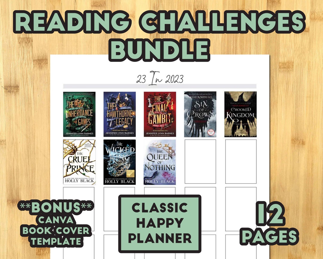 Reading Challenge Printable Bundle: A-Z, Bingo, Classic Happy Planner ...