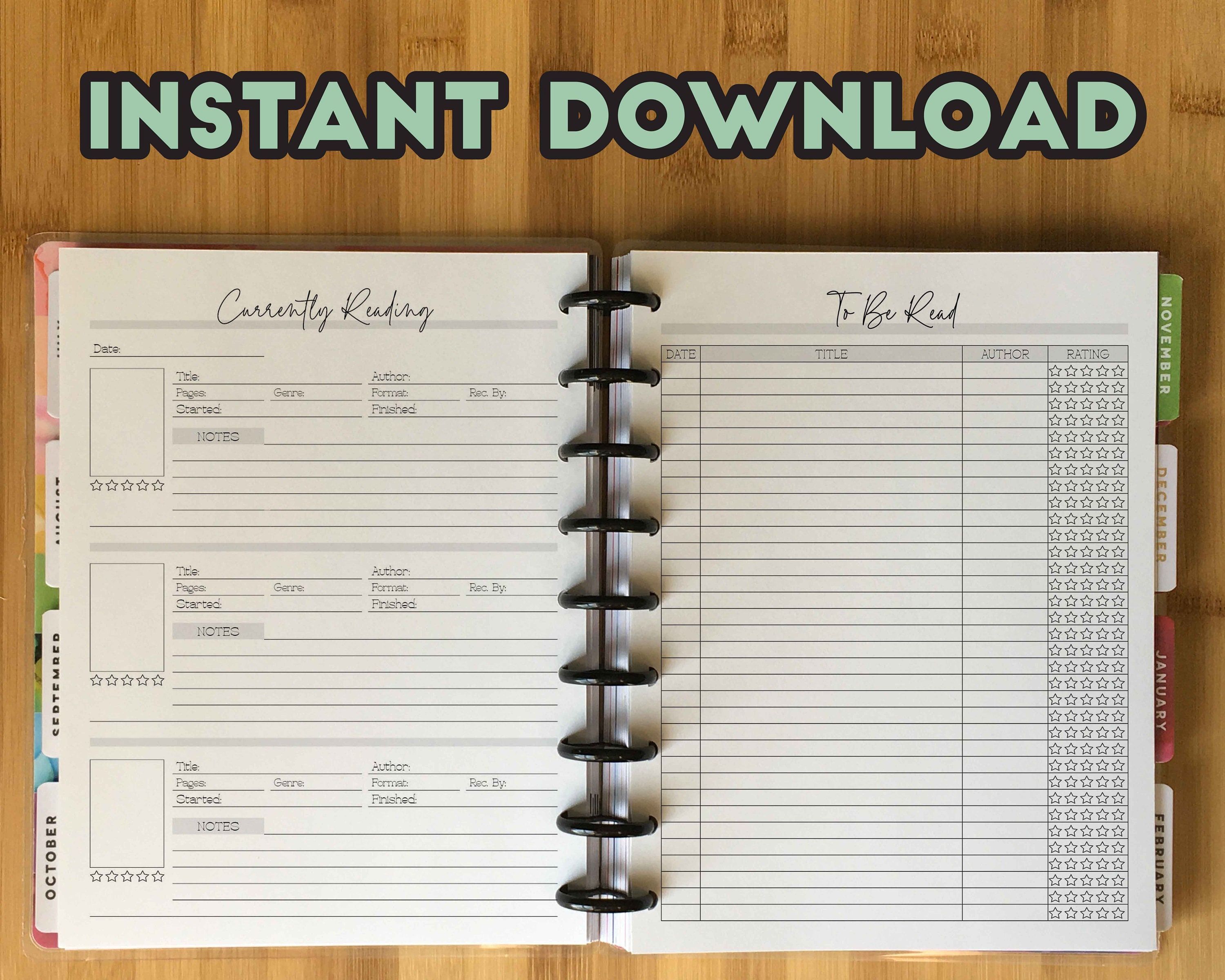 TBR Tracker Booktok Journal Insert Printable to Be Read List 2024 ...