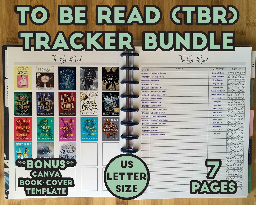 TBR Tracker Printable Bundle: Reading List, Booktok Journal (US Letter ...