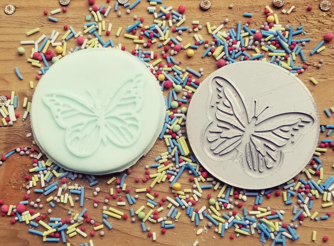 Butterfly Reversed Embosser Stamp - Personalized Icing Stamp - Cupcakes ...