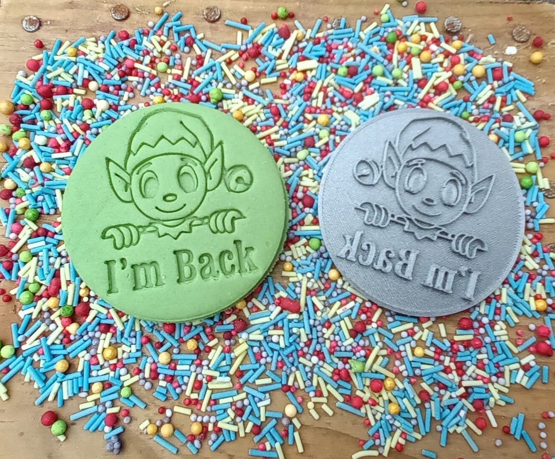 Elf Christmas Embosser Stamp - Personalized Icing Stamp - Cupcakes ...