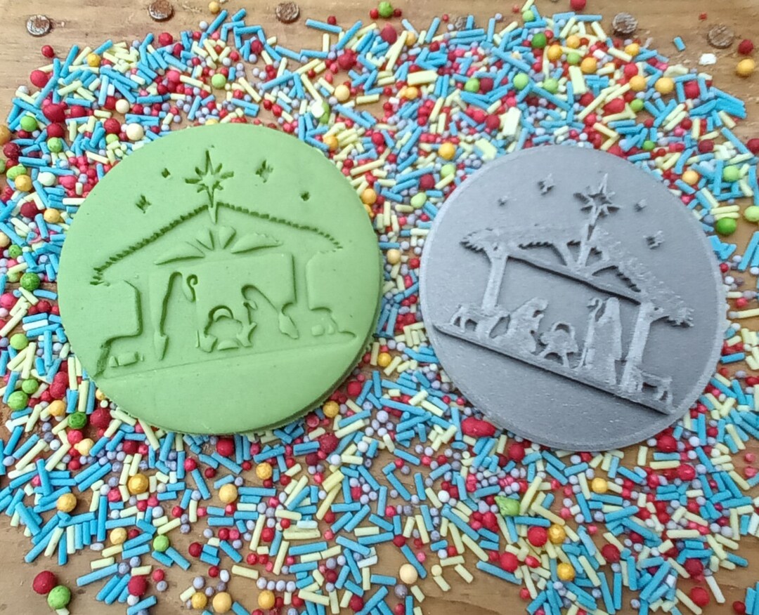 Nativity Christmas Embosser Stamp - Personalized Icing Stamp - Cupcakes ...
