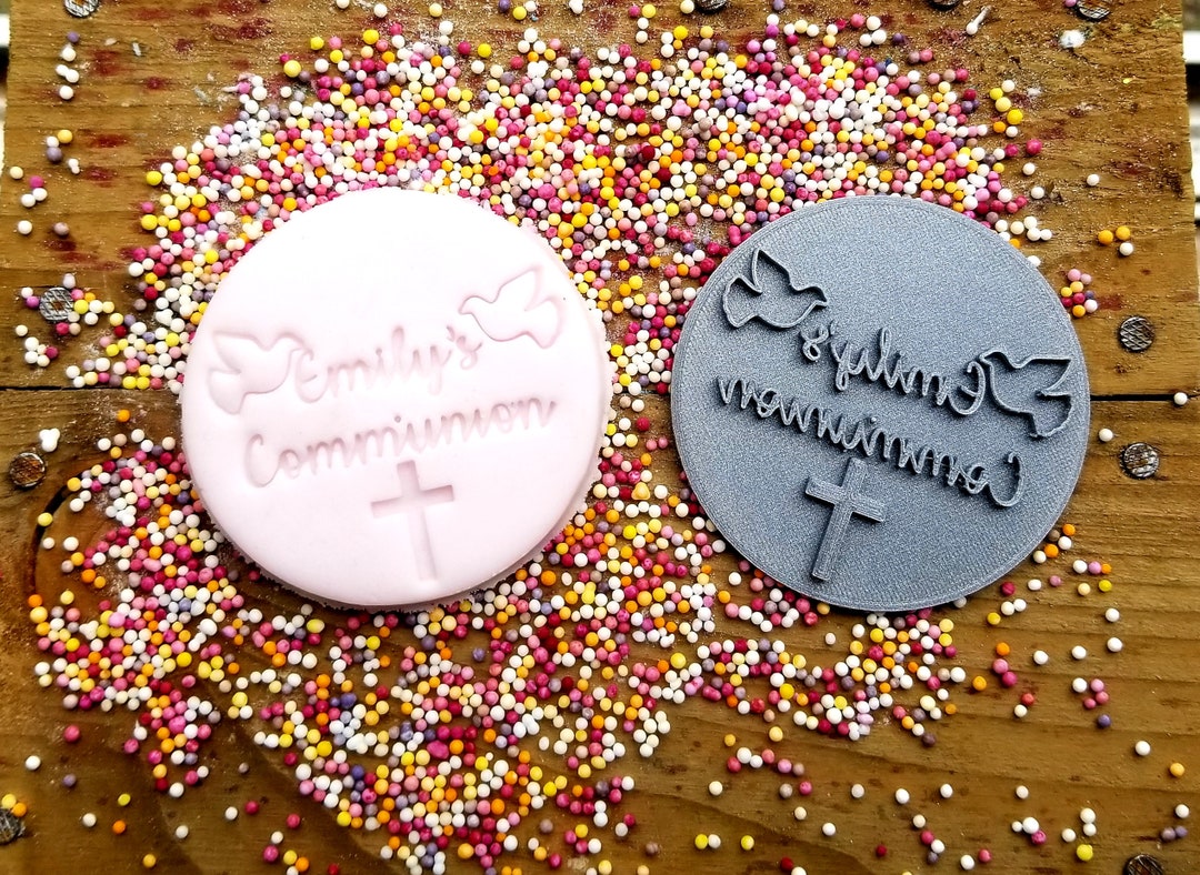 Holy Communion Embosser Stamp - Personalised Icing Stamp - Cupcakes ...