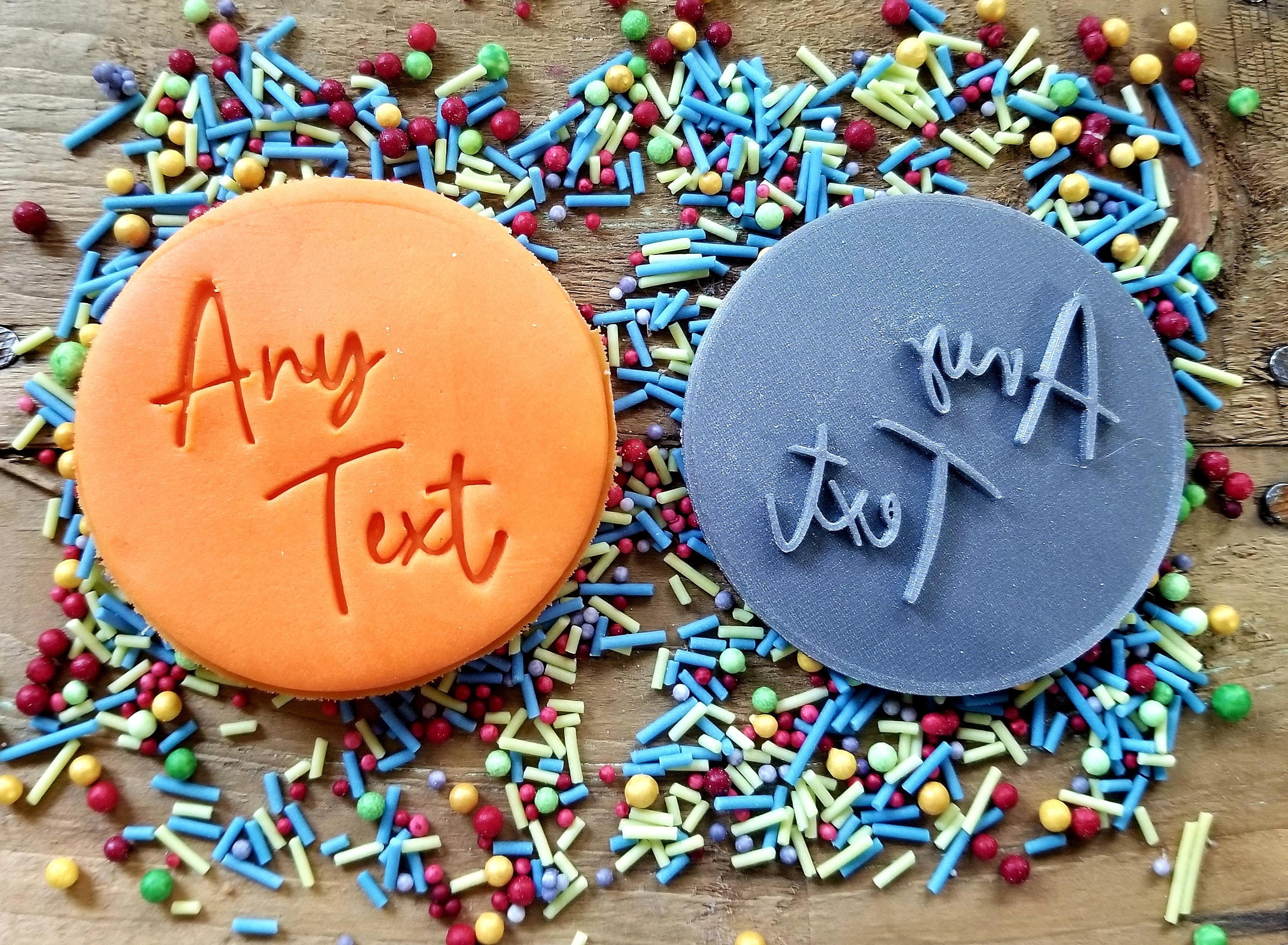 Personalized Any Text Embosser Stamp - Personalized Icing Stamp - Cake ...