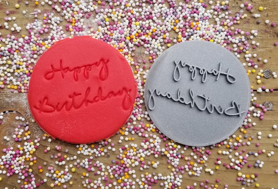 Happy Birthday - Cake Stamp - Embosser Stamp - Personalized Icing Stamp ...