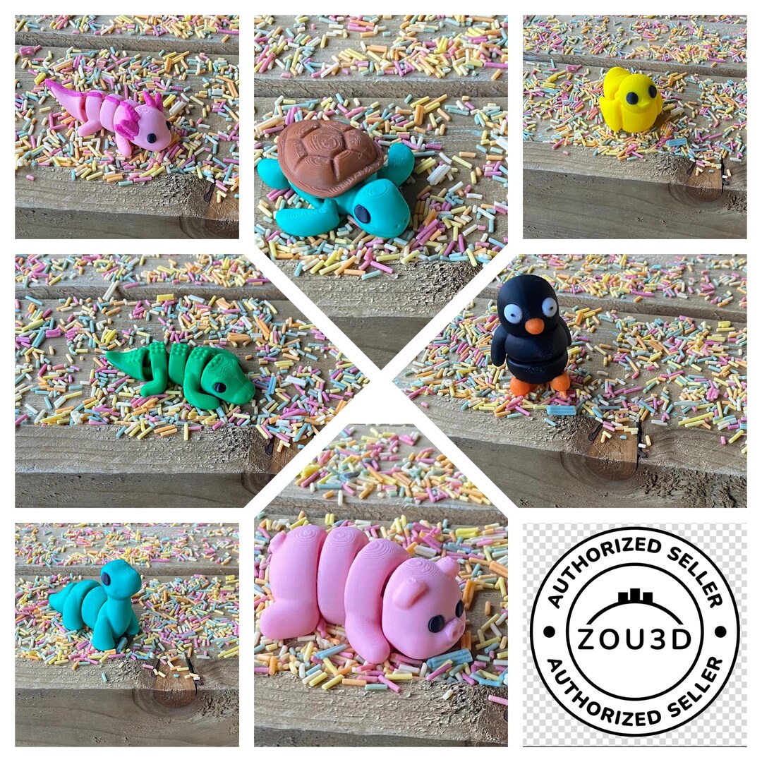 Mini Fidget Animals - 3d Printed Articulated Collectables - Collect ...