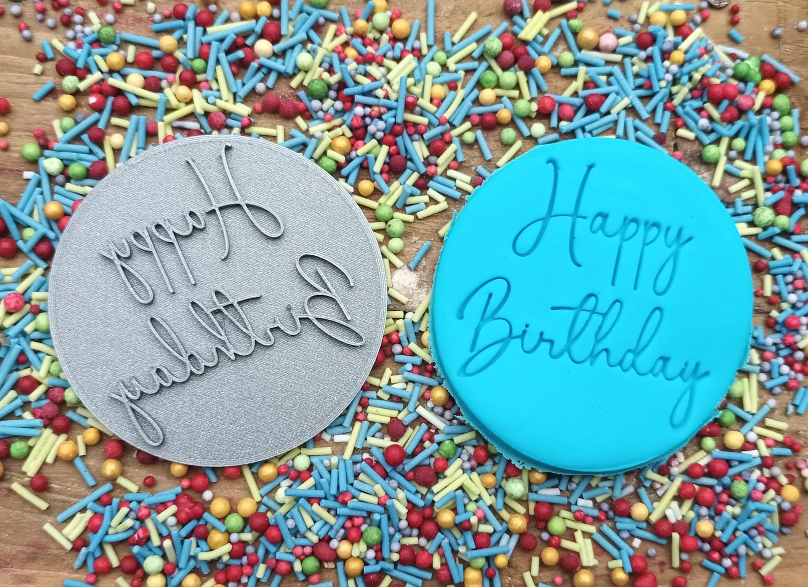 Happy Birthday Cake Stamp Embosser Stamp Personalised - Etsy