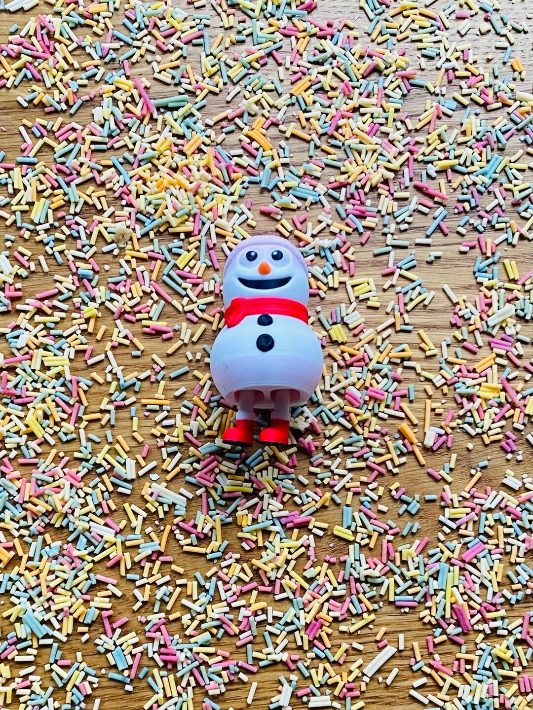 3d Printed Articulated Mini Wigglet Snowman Available In 2 Sizes Collectables Fidget Toys
