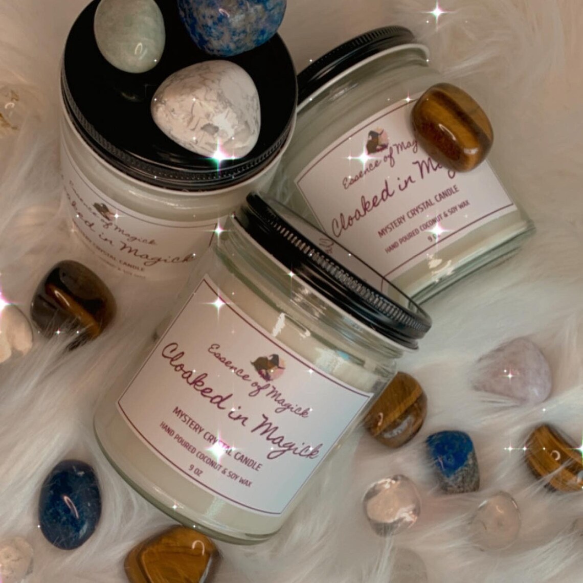 Mystery Crystal Candle Hidden Crystal Hidden Gem Inside - Etsy