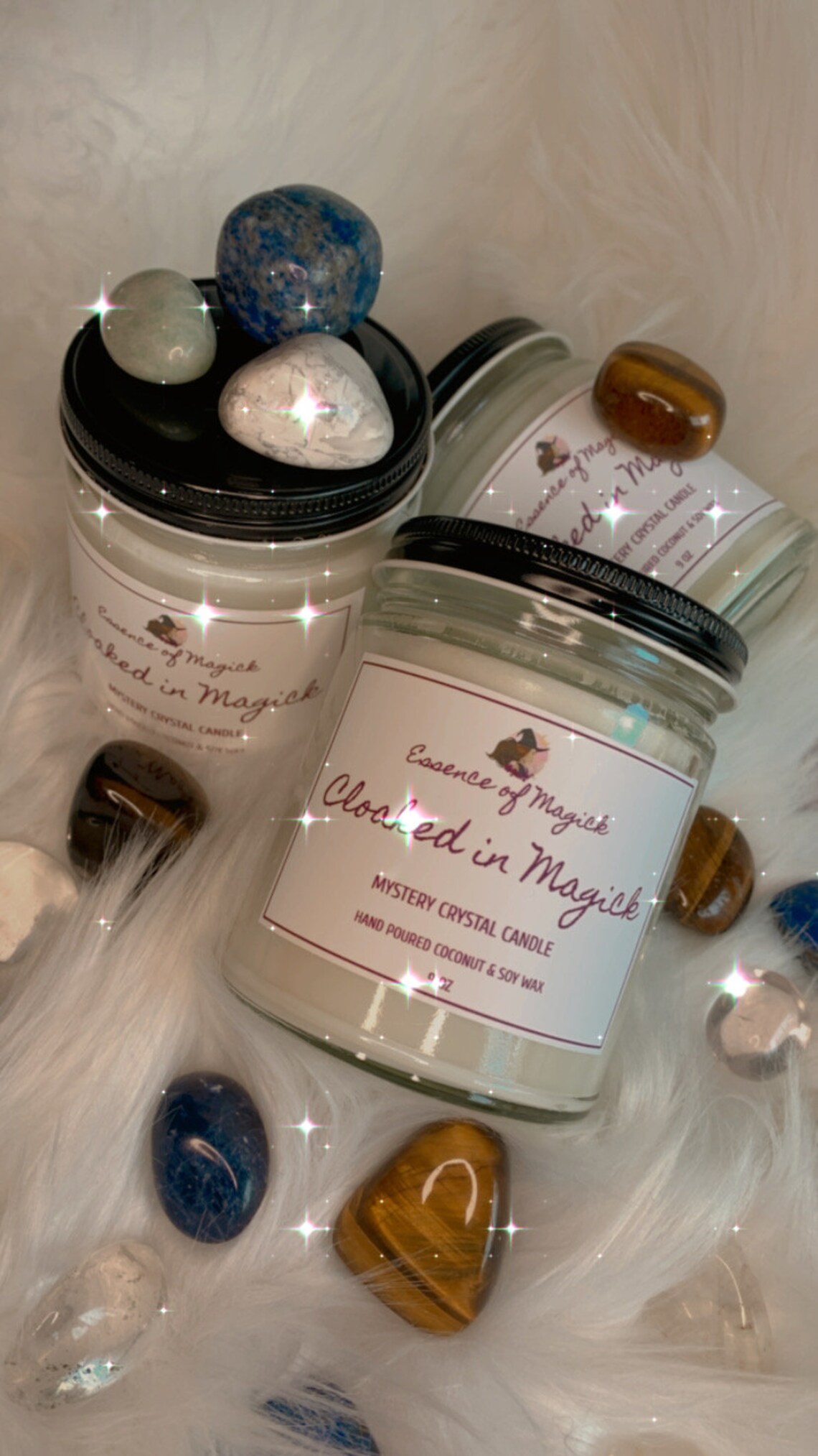 Mystery Crystal Candle Hidden Crystal Hidden Gem Inside - Etsy