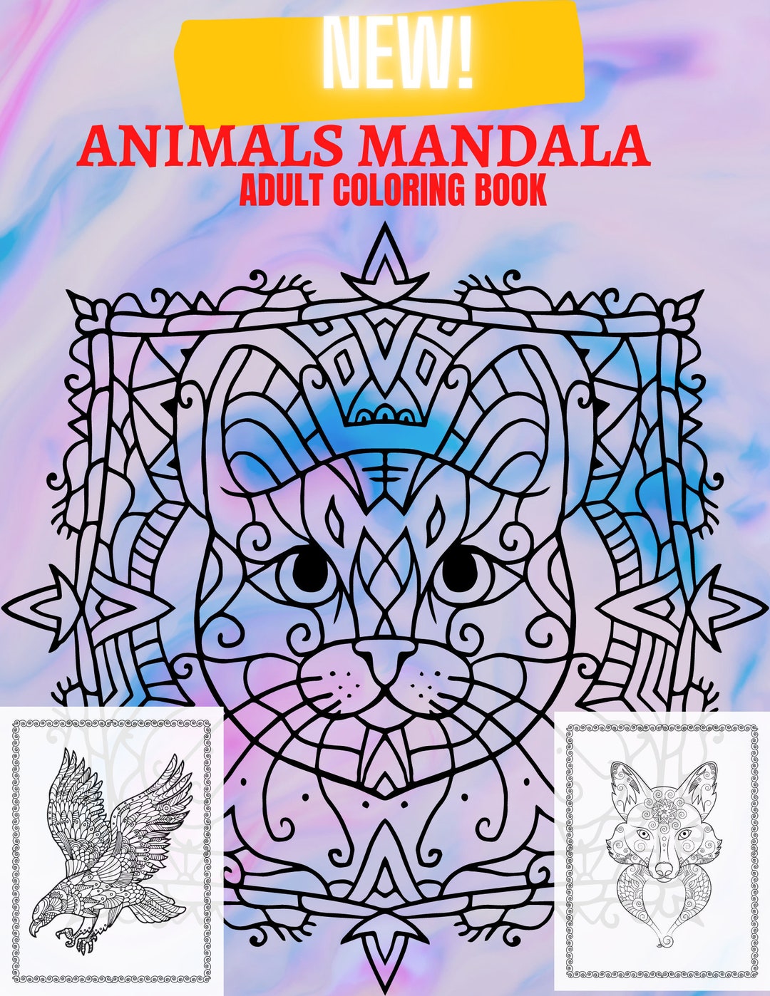 Animals Mandala Coloring Book Pages: Relaxing Stress Reliever - Etsy
