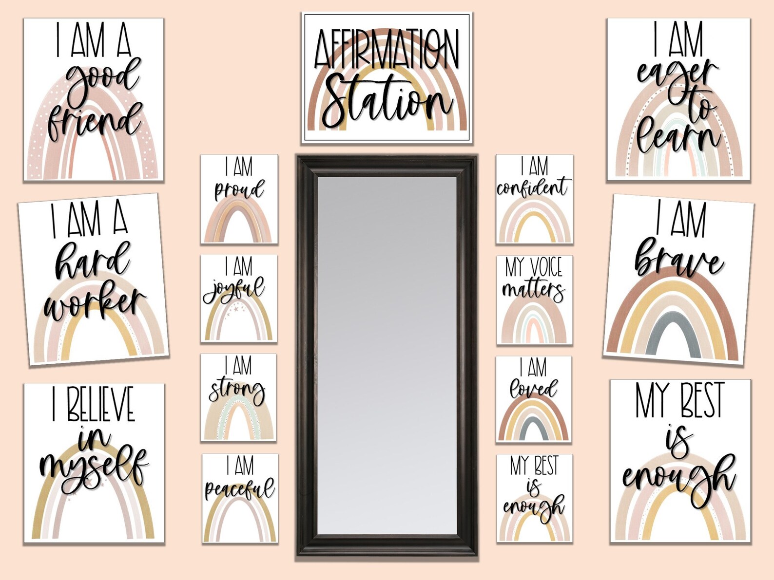 Positive Affirmation Station - Classroom Affirmation Station - Boho ...