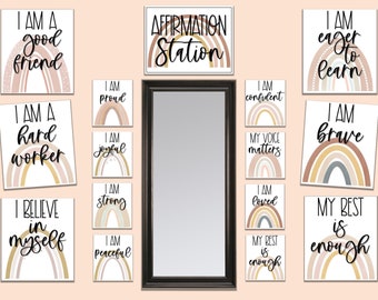 Affirmation Station Positive Affirmation Cards Classroom Mirror ...
