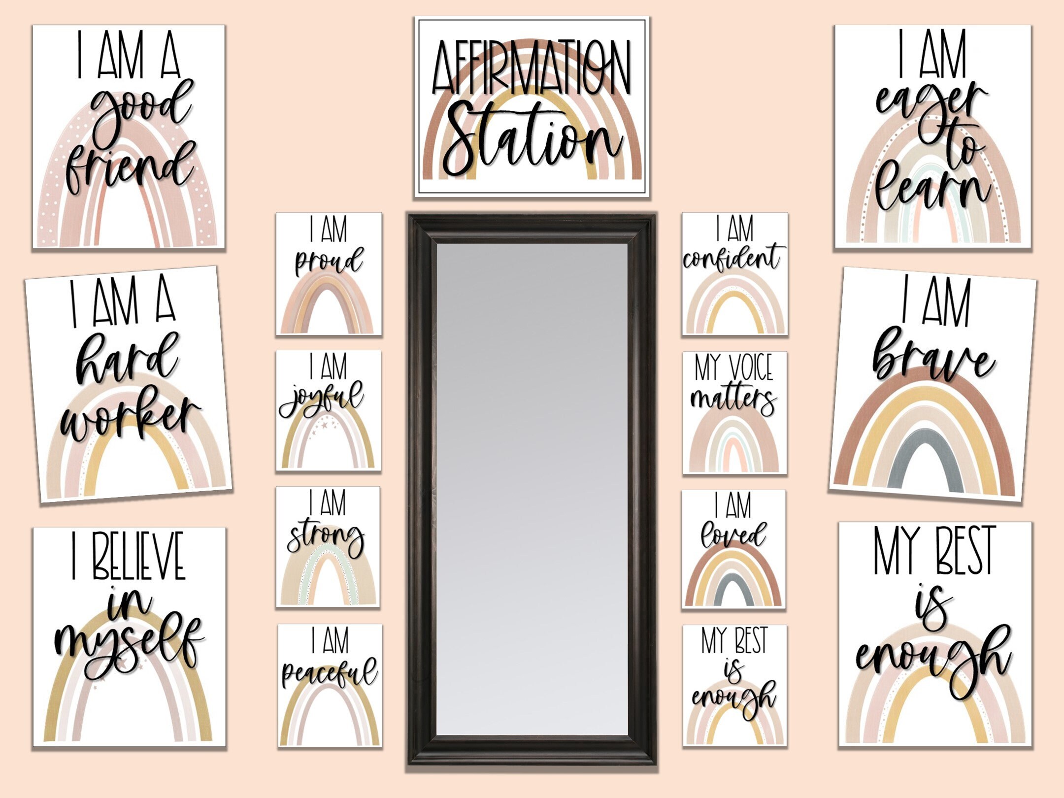 Positive Affirmation Station - Classroom Affirmation Station - Boho ...