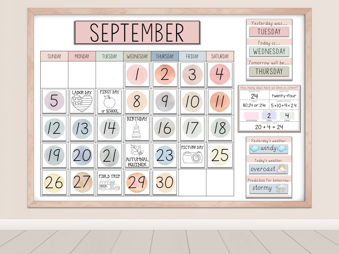 Neutral Classroom Calendar Display Neutral Classroom Decor - Etsy