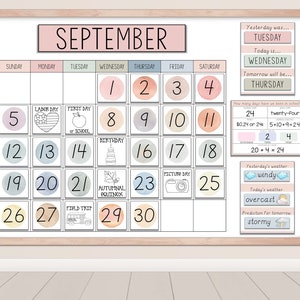Neutral Classroom Calendar Display Neutral Classroom Decor - Etsy