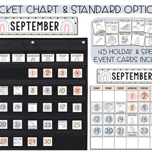 Boho Rainbow Classroom Calendar Display - Boho Rainbow Classroom Decor ...