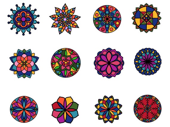 Mandala Clip Art Color & Transparent PNG Clipart Images - Etsy