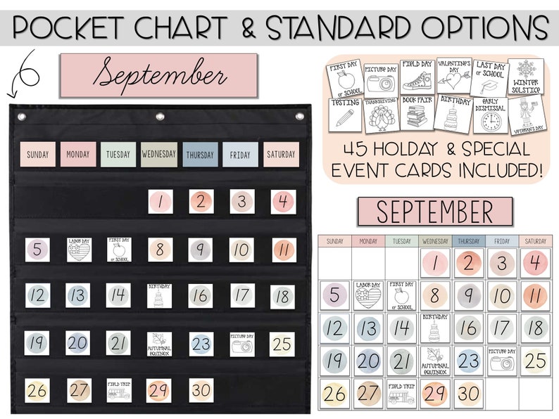 Neutral Classroom Calendar Display Neutral Classroom Decor - Etsy