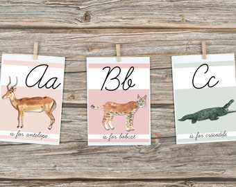 Boho Rainbow Alphabet Posters Print Alphabet Cursive | Etsy