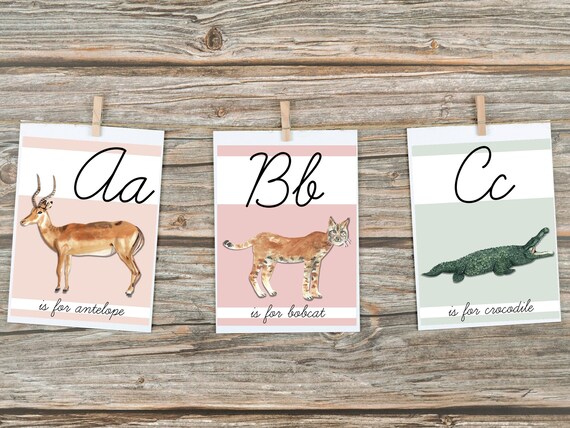 Neutral Alphabet Posters Cursive & Print - Etsy