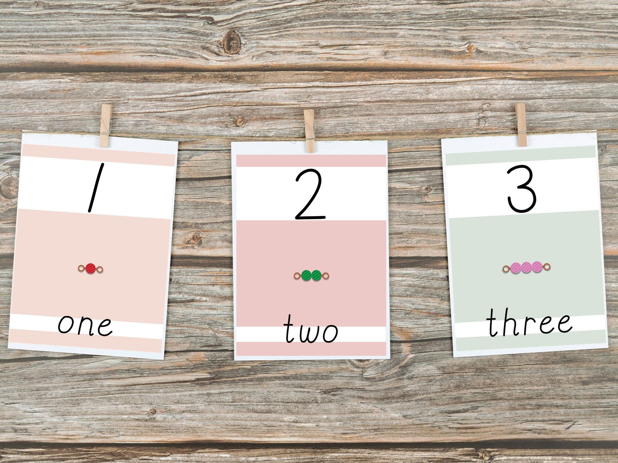 Montessori Number Posters - Montessori Bead Bar Number Posters - Etsy